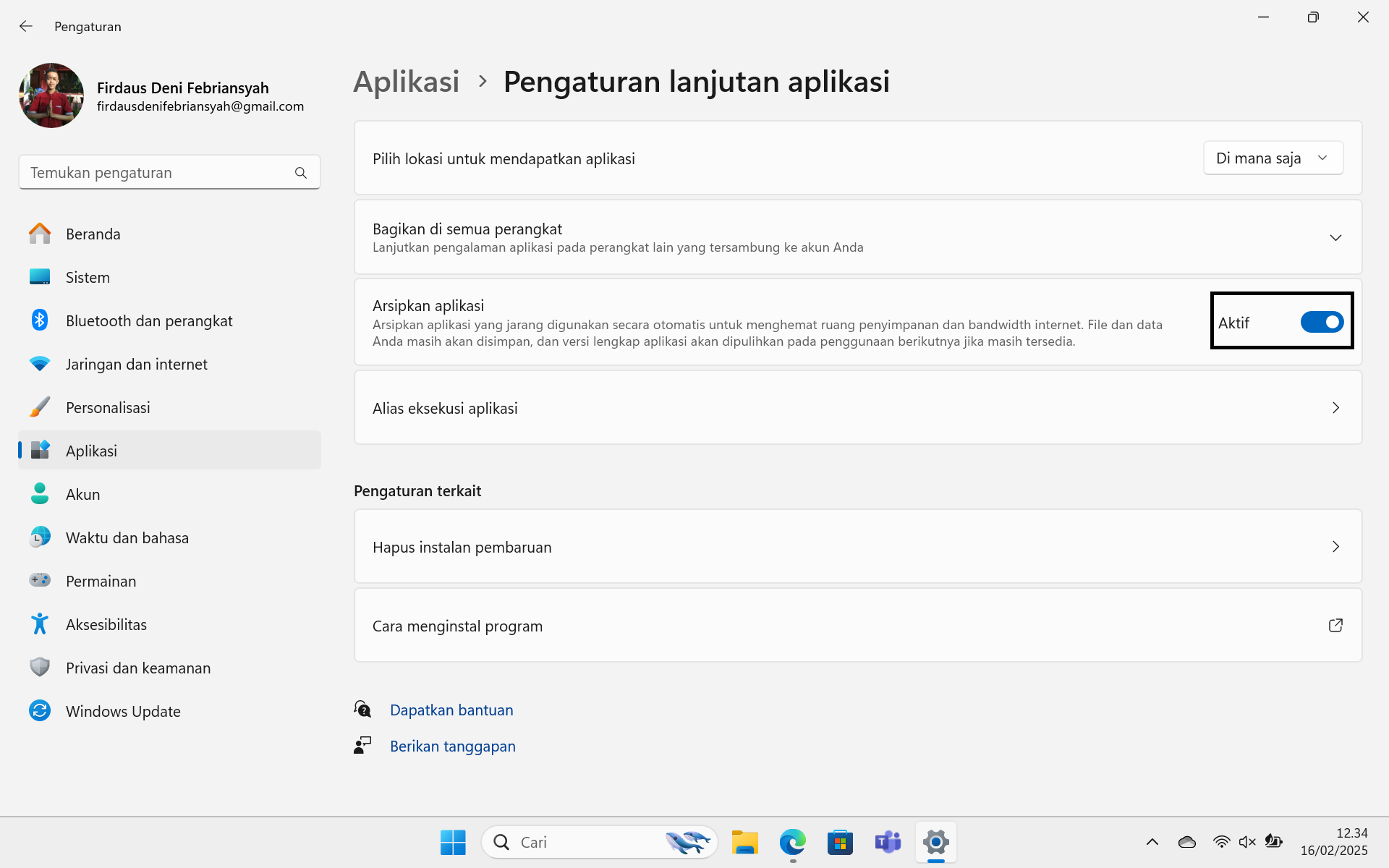 √ Cara Arsipkan Aplikasi di Windows 11 Biar Hemat Penyimpanan | Firdaus ...